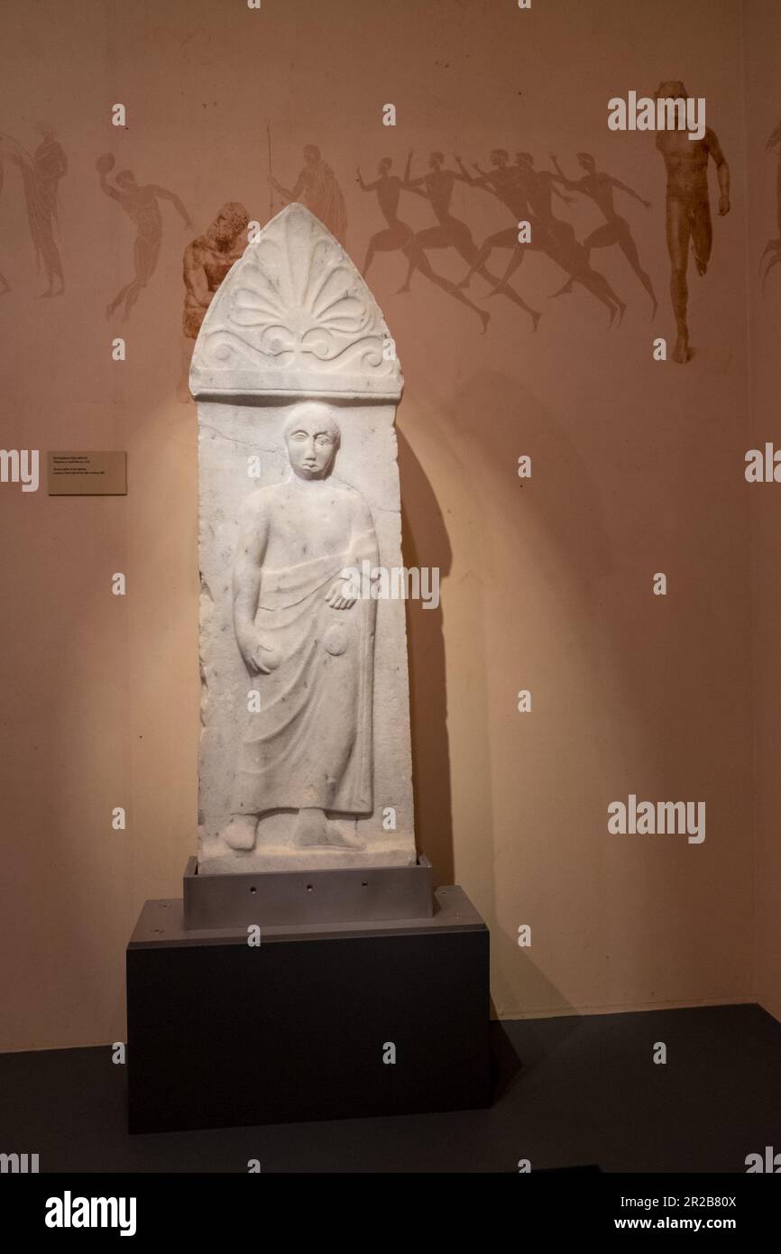 Grave stele of ana athlete first half of the 4th century B.C ,classical ...