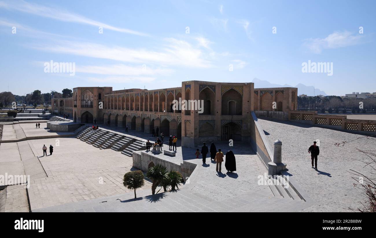Khaju Bridge, located in Iran's Isfahan province, was built in 1650 ...