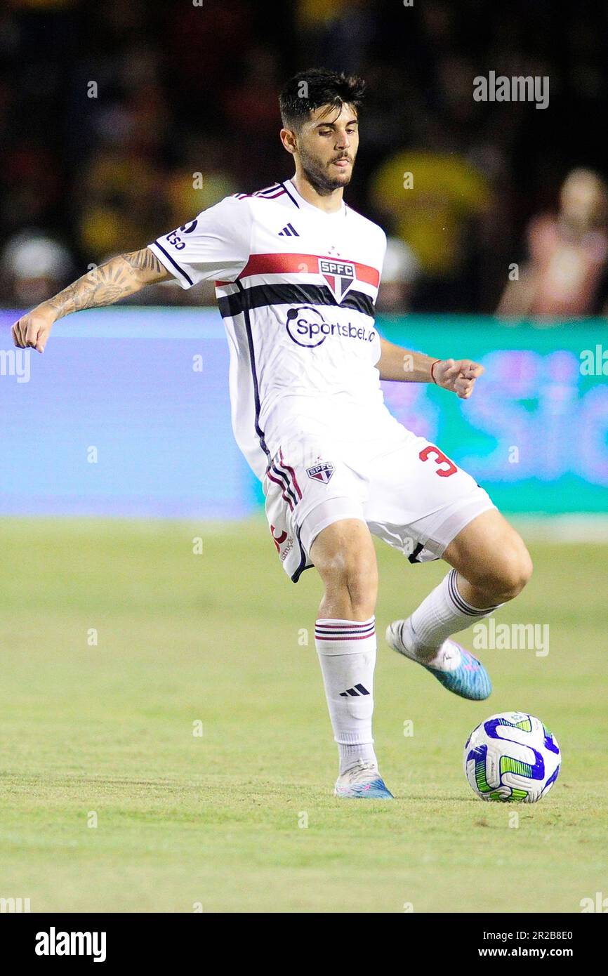 Recife, Brazil. 17th May, 2023. Defender Lucas Beraldo (São Paulo ...