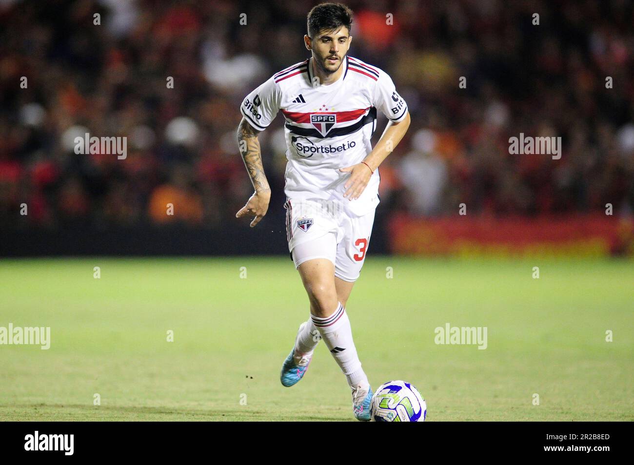 Recife, Brazil. 17th May, 2023. Defender Lucas Beraldo (São Paulo ...