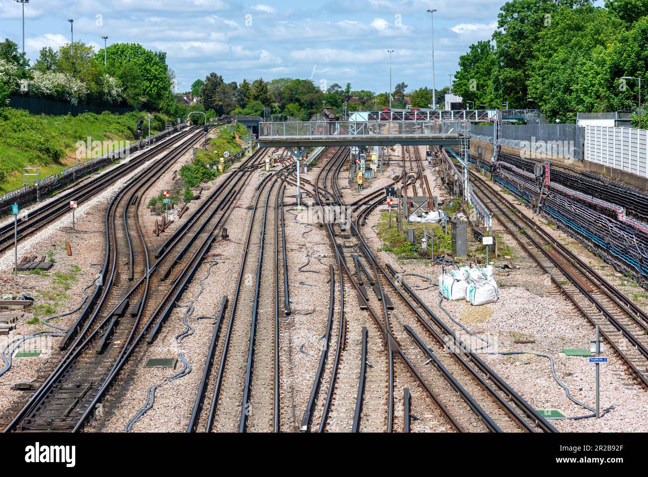 Underground train depot and tracks, Gunnersbury Lane, Acton Town, Acton ...