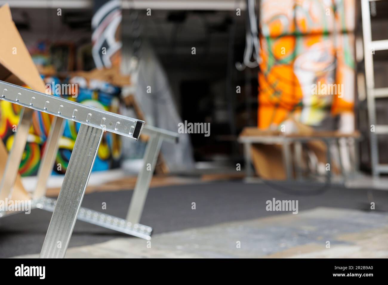 Rusty neglected building covered in spray paint art Stock Photo - Alamy