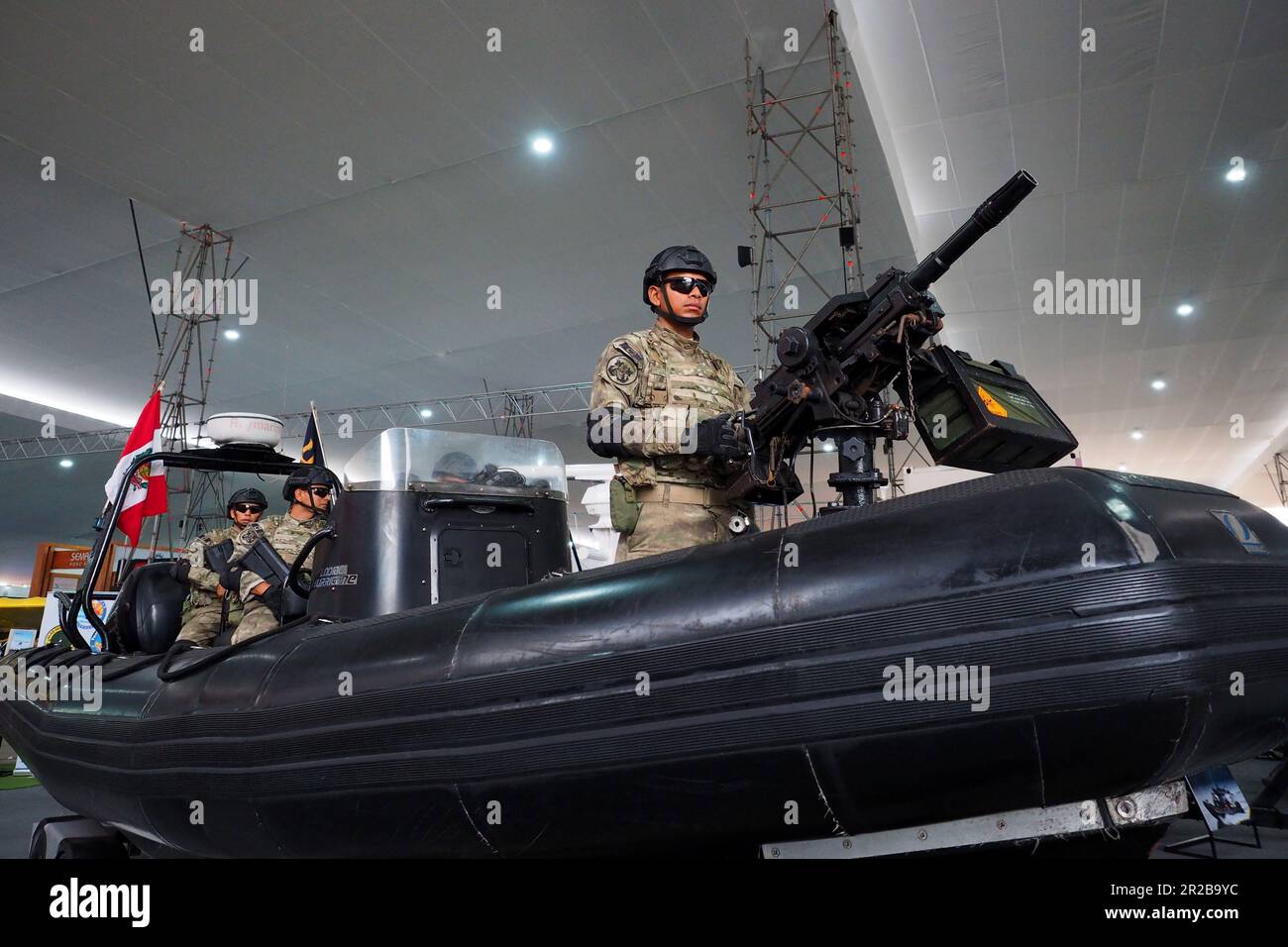 Peruvian Navy Special Forces on a rigid hull inflatable boat displayed ...