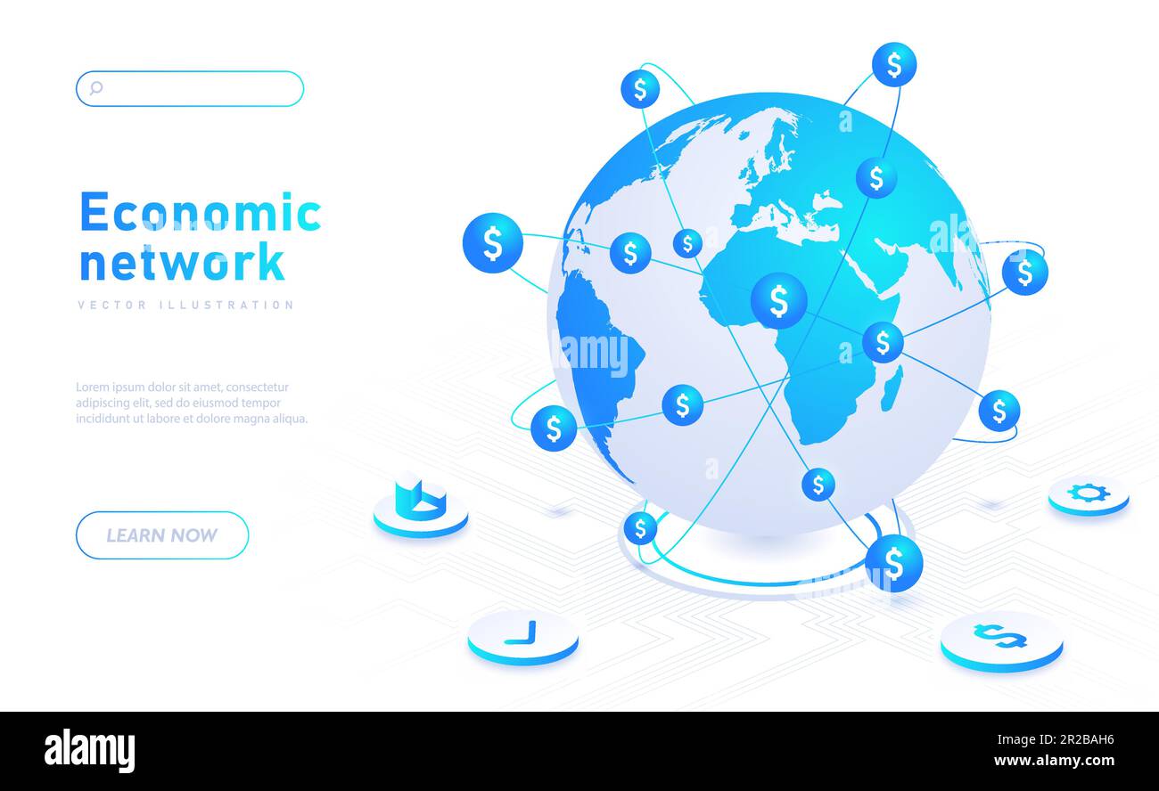 Economic network white banner Stock Vector Image & Art - Alamy
