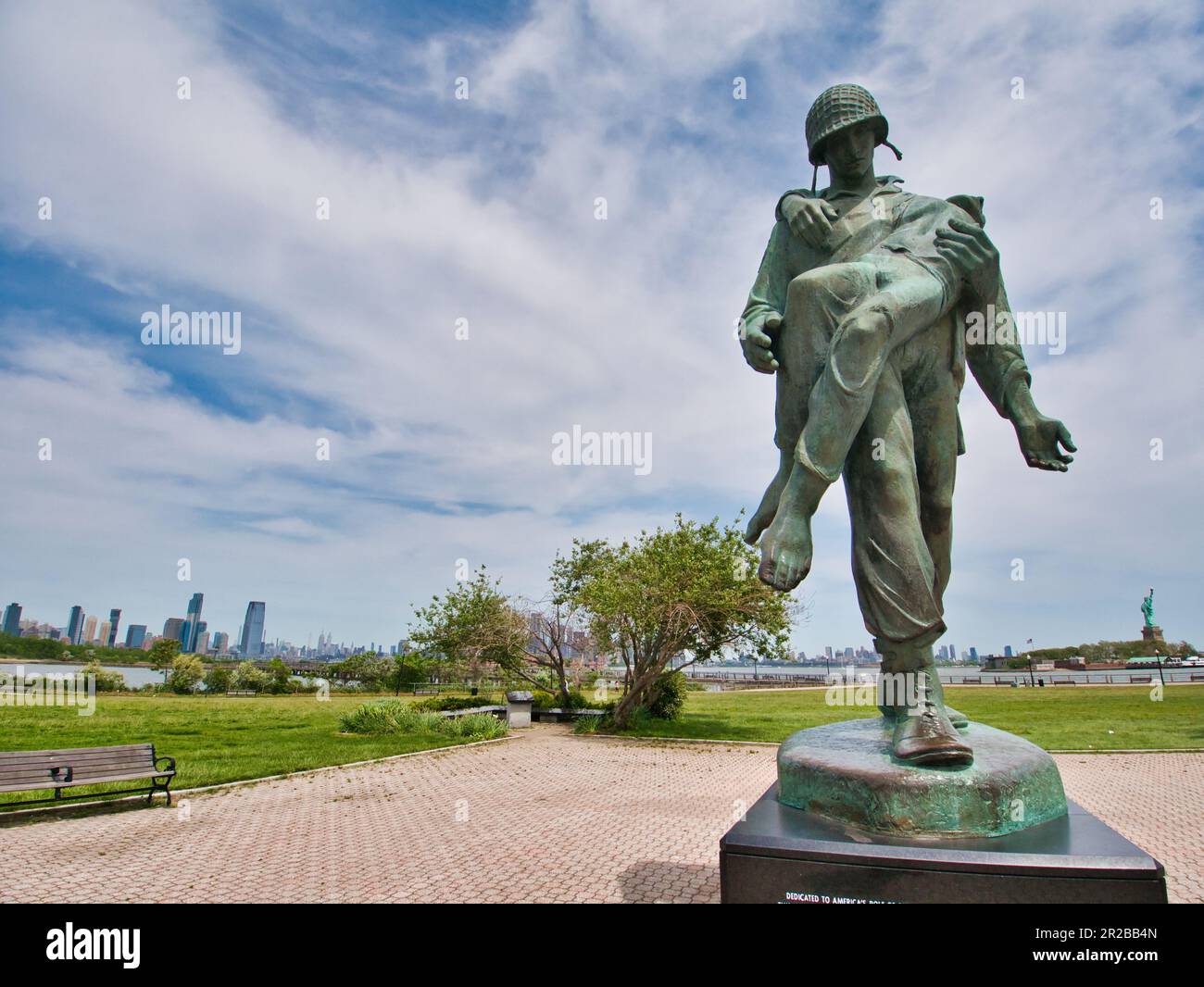 Liberation Monument in Liberty State Park, Jersey City, NJ. Bronze ...