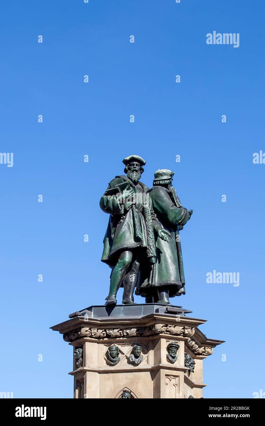Johannes Gutenberg monument (1858). Frankfurt am Main, Germany under ...
