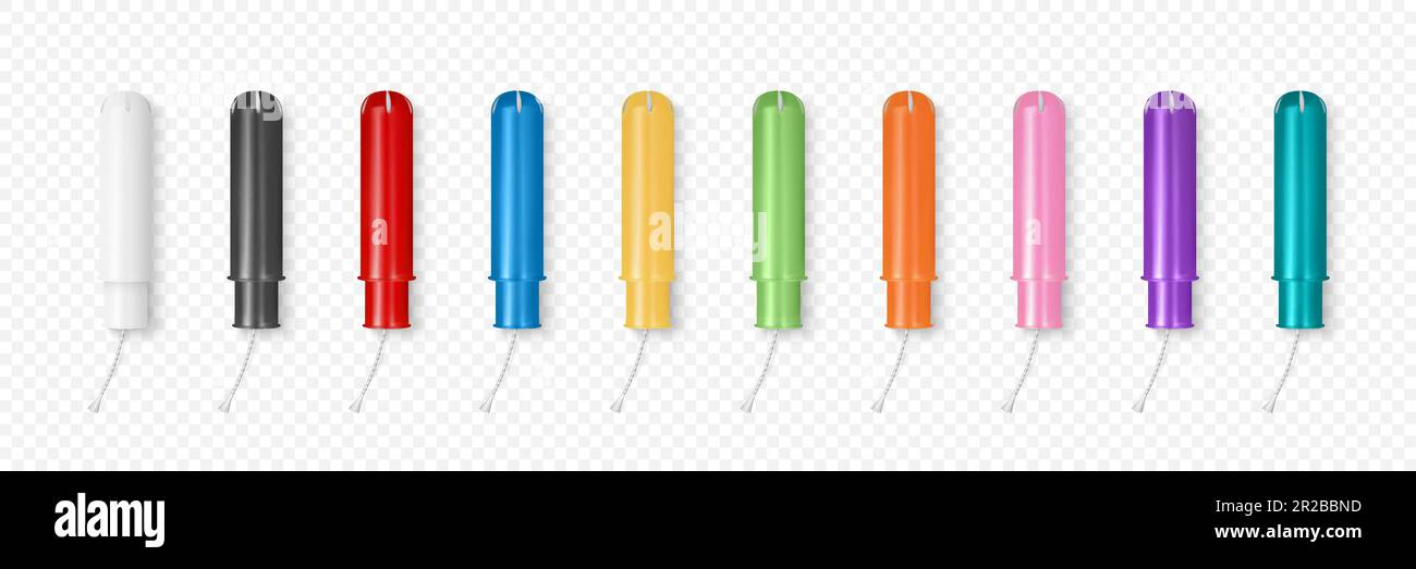 Vector 3d Realistic Menstrual Hygiene Cutton Tampon with Applicator in ...