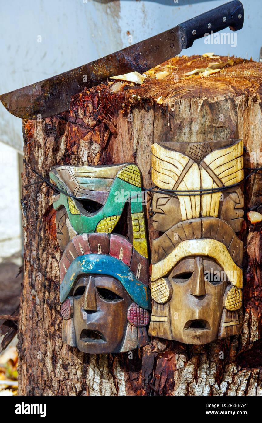 Hand carved masks hi-res stock photography and images - Alamy