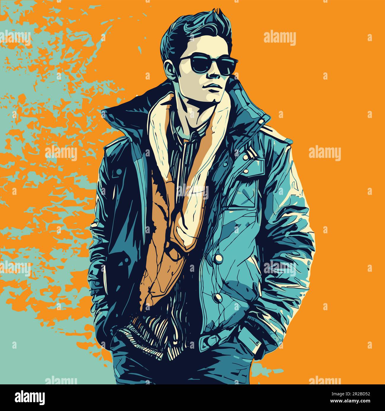 Male pin-up portrait Stock Vector Image & Art - Alamy