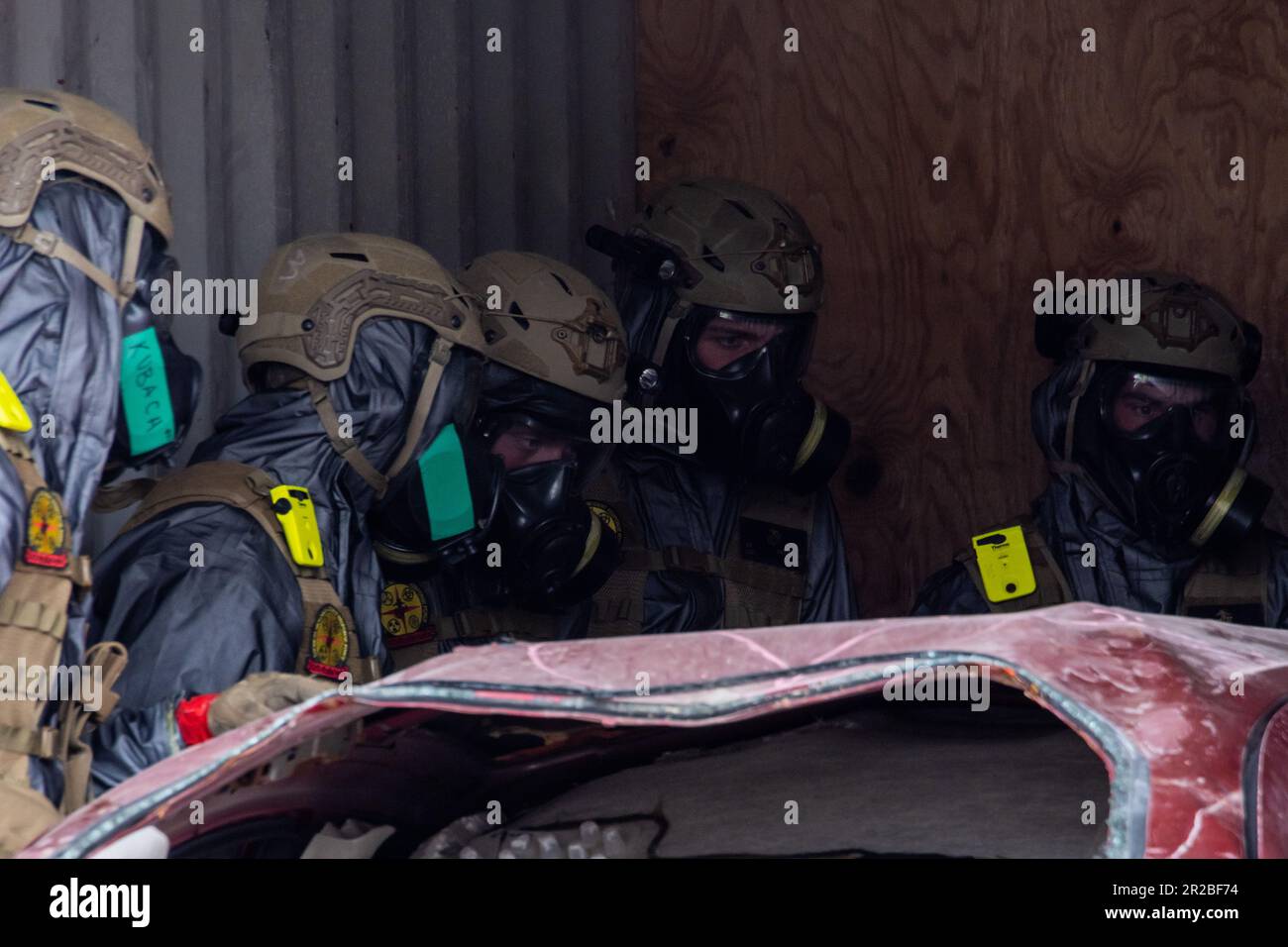 U.S. Marines on a search and rescue team with Alpha Company, Chemical ...