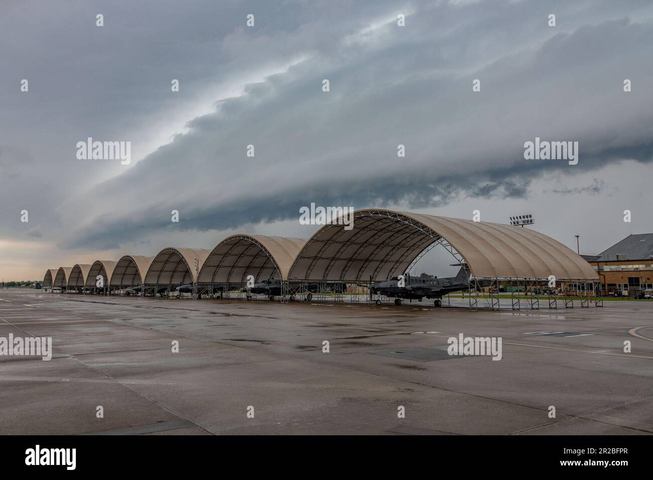 Several 137th Special Operations Wing MC-12W aircraft sit undisturbed ...