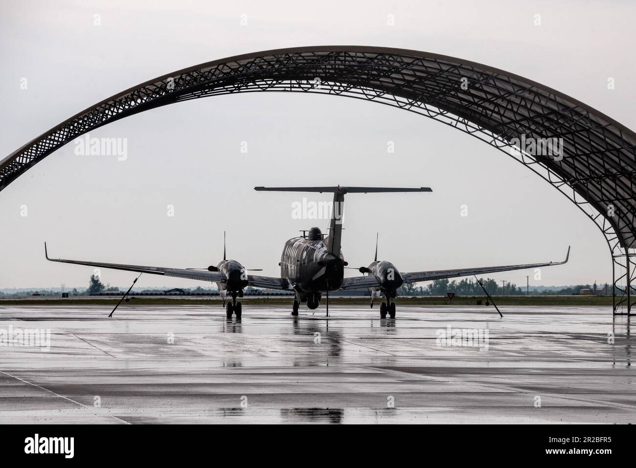 A 137th Special Operations Wing MC-12W shines after an impromptu spring ...