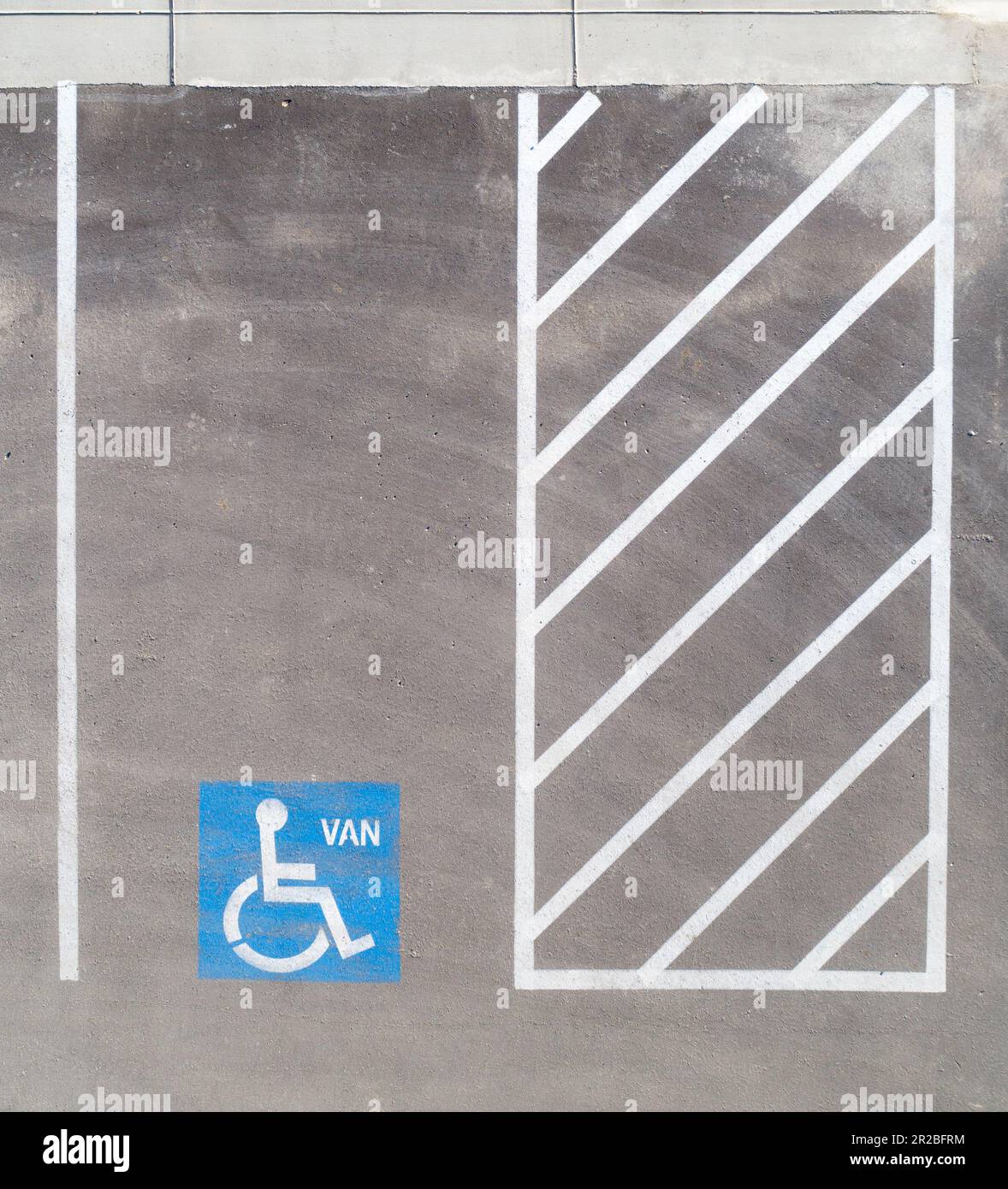 aerial view of a parking spot that is made for greater accessable ...