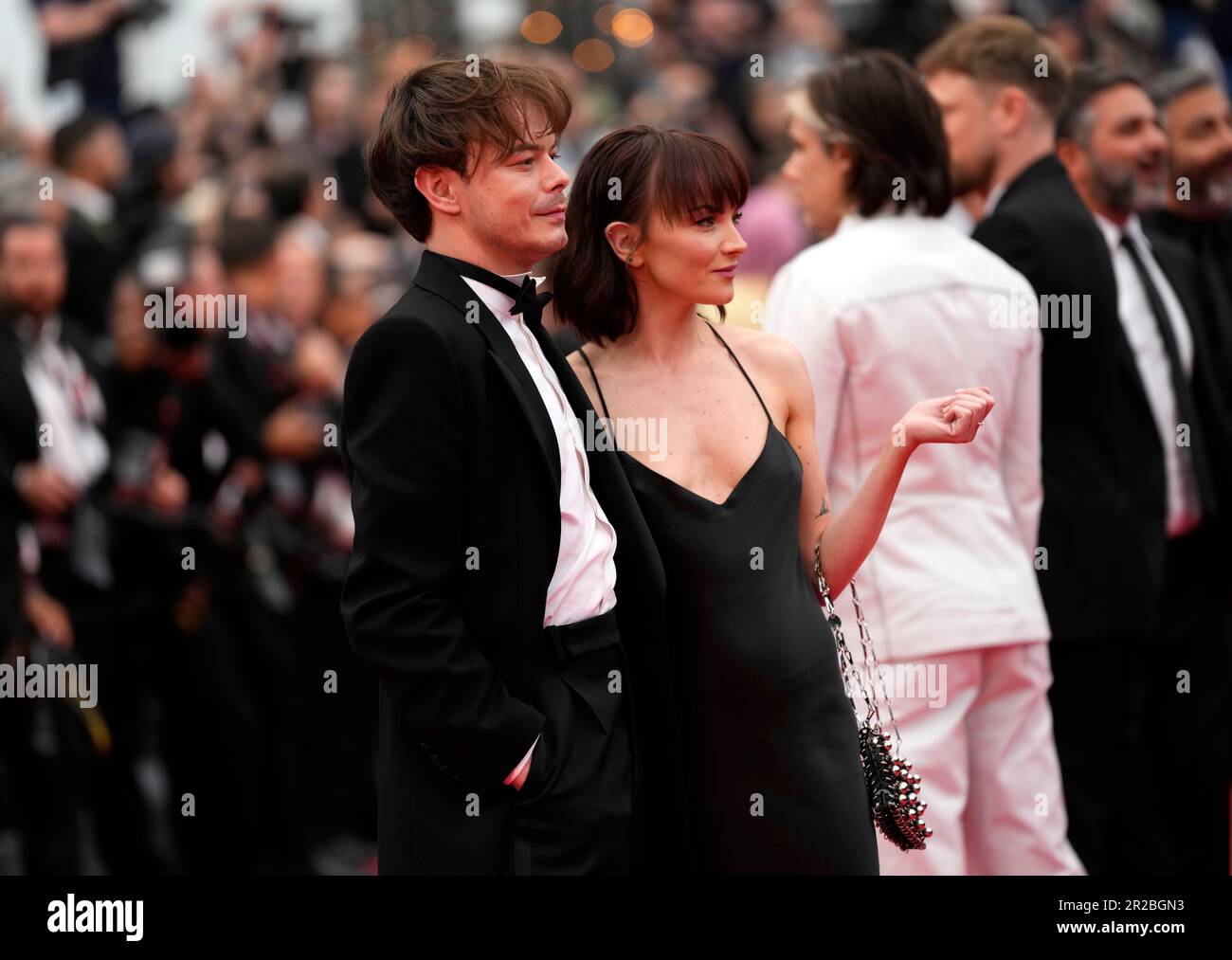 Charlie Heaton, left, and Levi Heaton poses for photographers upon ...