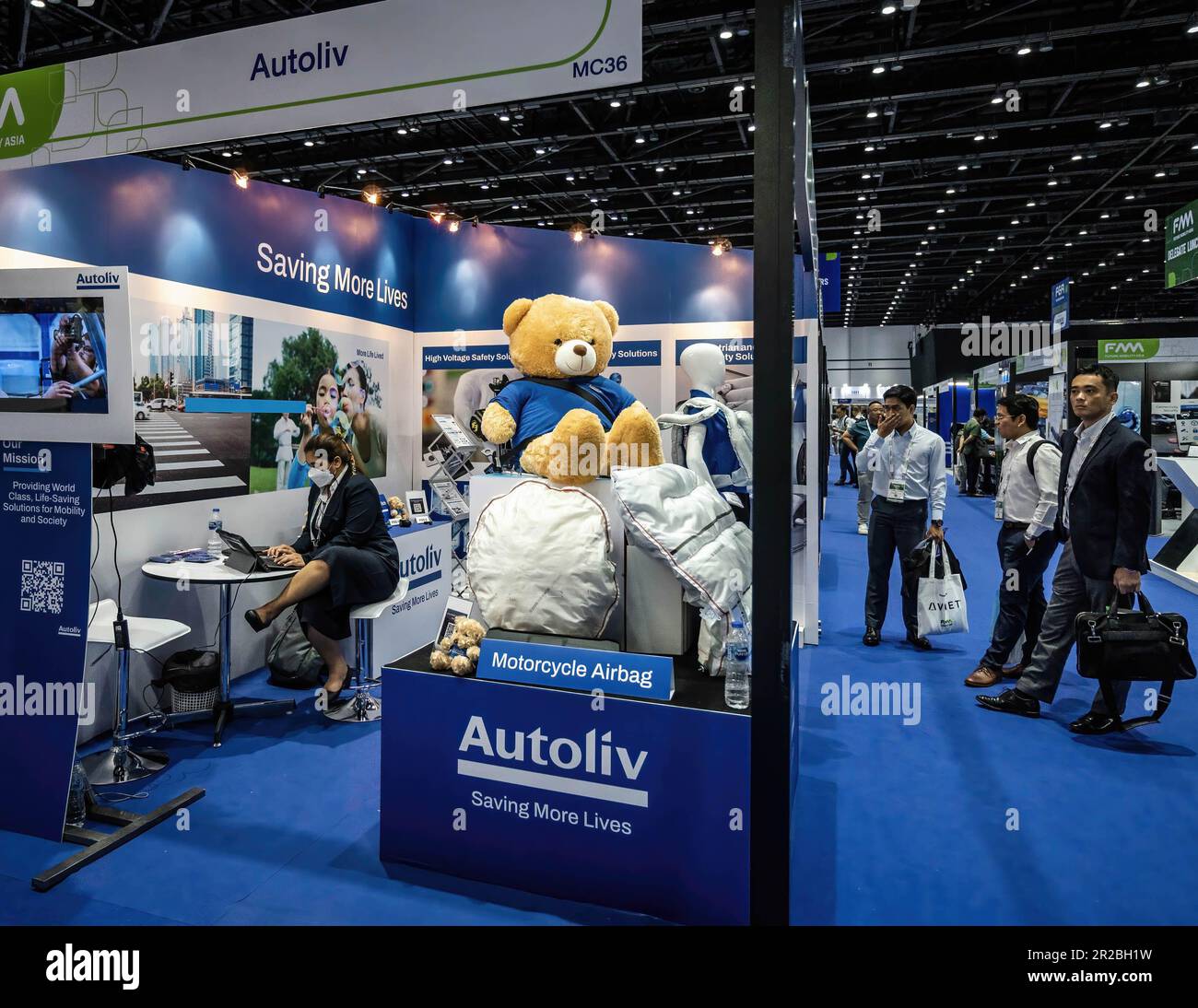 Bangkok, Thailand. 18th May, 2023. Autoliv company booth seen at Future ...