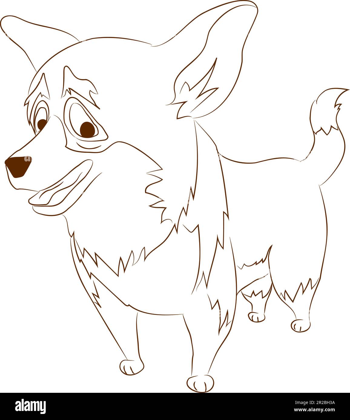Cartoon guilty corgi. Vector illustration of a dog breed Welsh Corgi ...