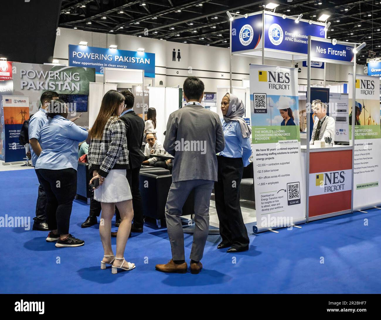 Bangkok, Thailand. 18th May, 2023. EIC company booth seen at Future Energy Asia Exhibition 2023 ...