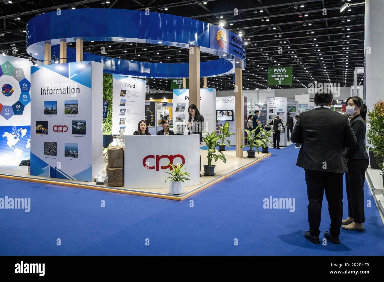 Bangkok, Thailand. 18th May, 2023. CPP company booth seen at Future Energy Asia Exhibition 2023 ...