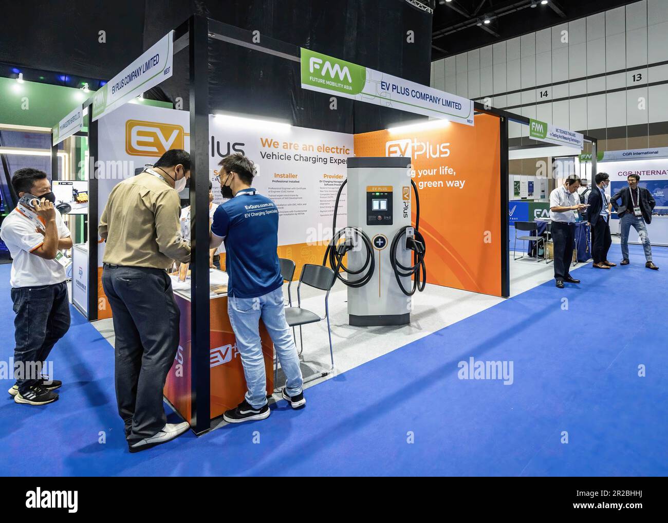 Bangkok, Thailand. 18th May, 2023. Ev Plus company booth seen at Future ...