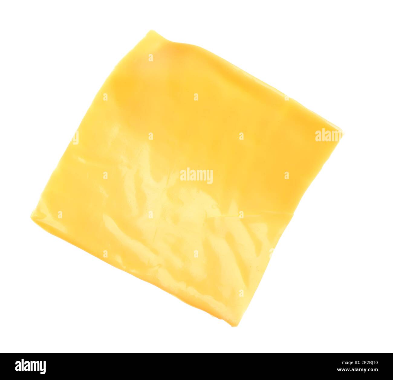 Slice of tasty processed cheese isolated on white background Stock ...