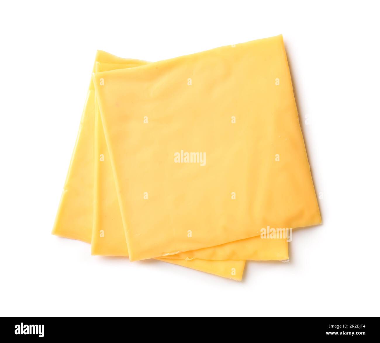 Slices of tasty processed cheese on white background Stock Photo - Alamy