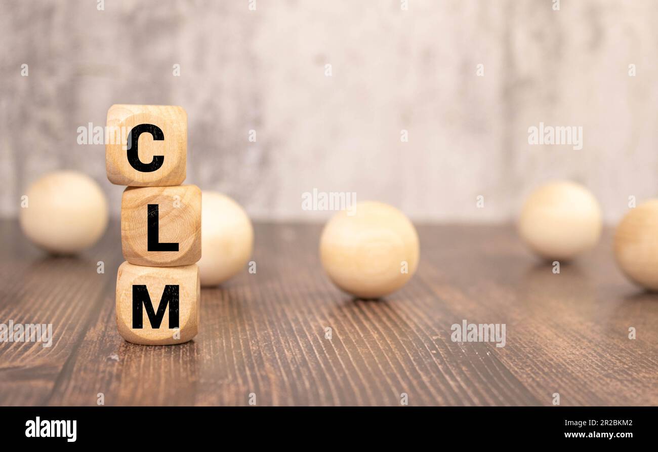 Business Acronym CLM as CAREER LIMITING MOVE. Yellow paint line on the ...
