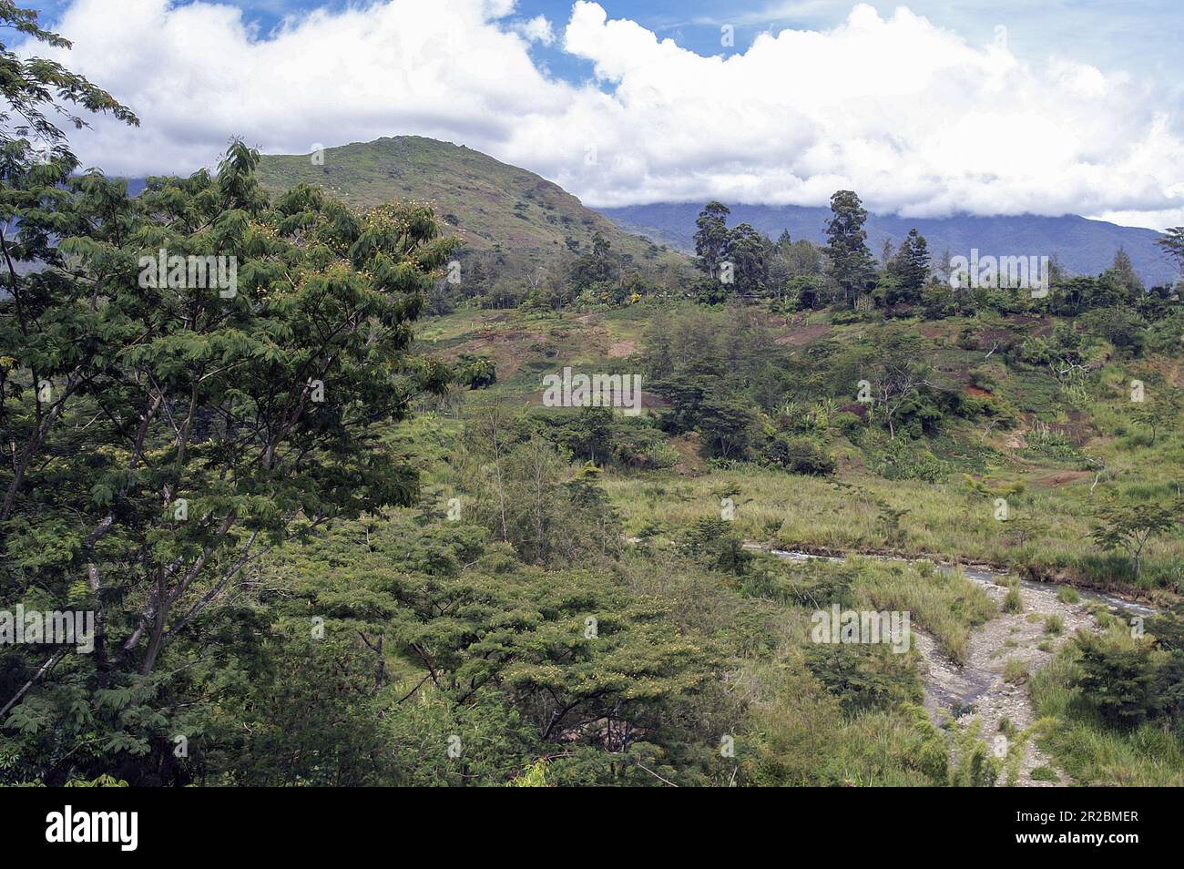 PNG Papua New Guinea Eastern Highlands Goroka typical landscape in ...