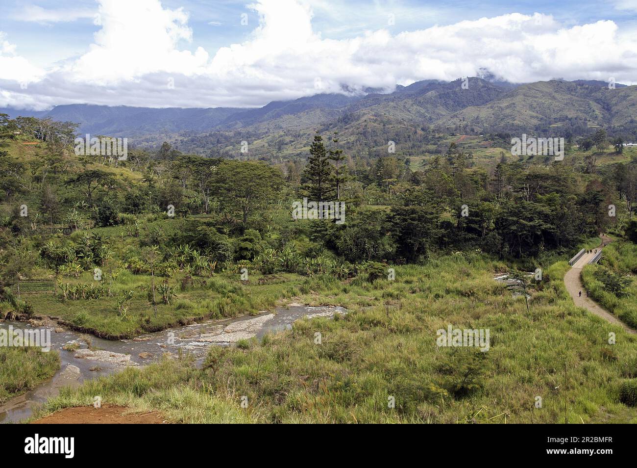 PNG Papua New Guinea Eastern Highlands Goroka typical landscape in ...