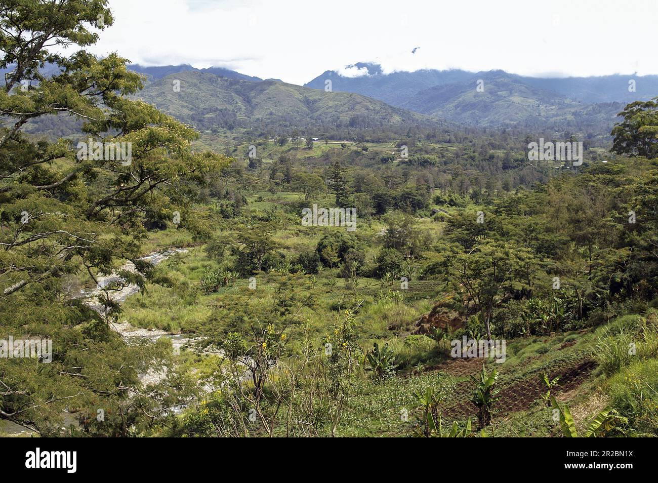 PNG Papua New Guinea Eastern Highlands Goroka typical landscape in ...