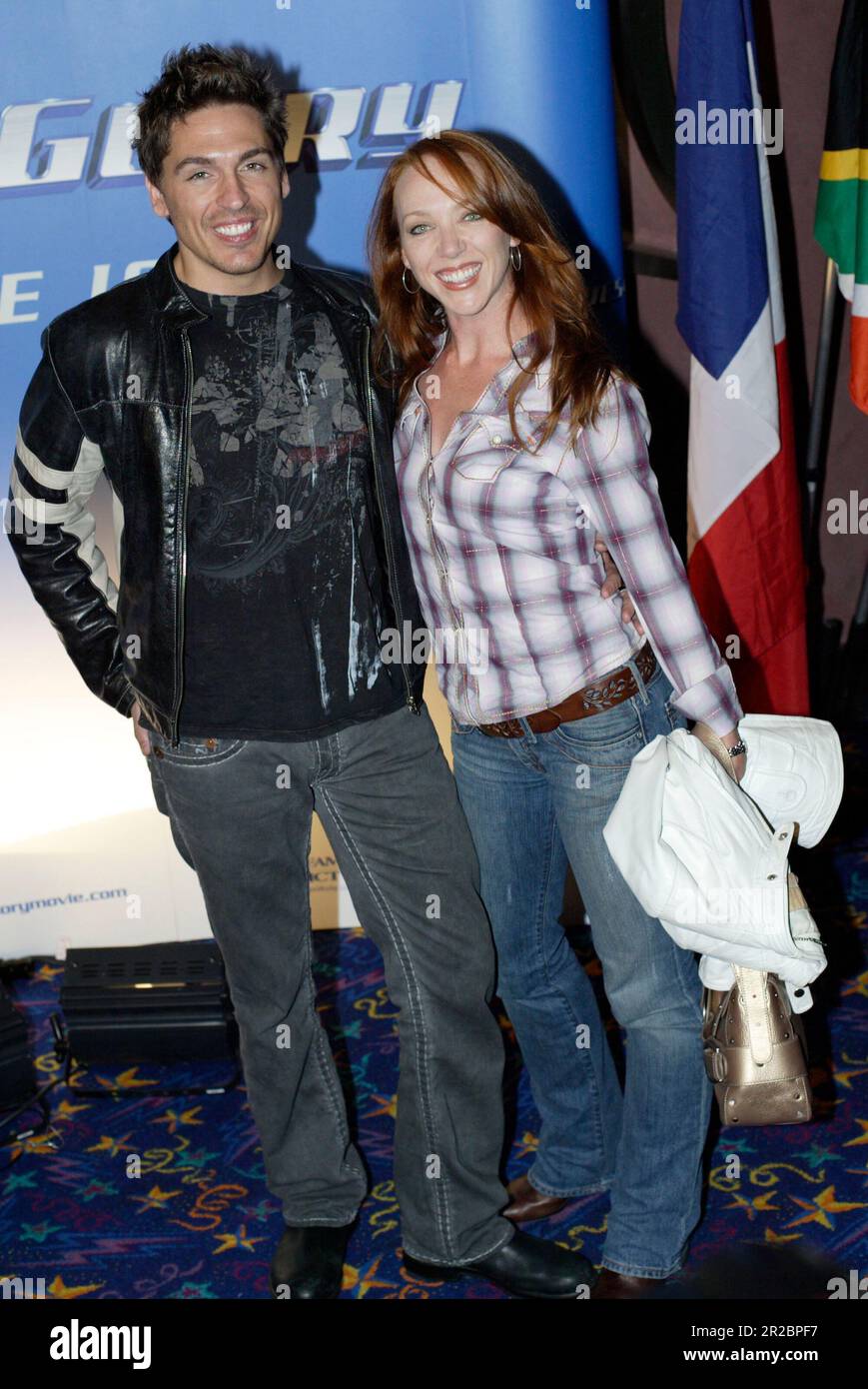 Michael Falzon and guest at the Australian premiere of Blades Of Glory ...