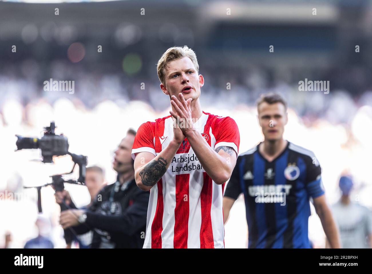 Copenhagen, Denmark. 18th May, 2023. Malthe Hojholt (14) of AaB seen ...