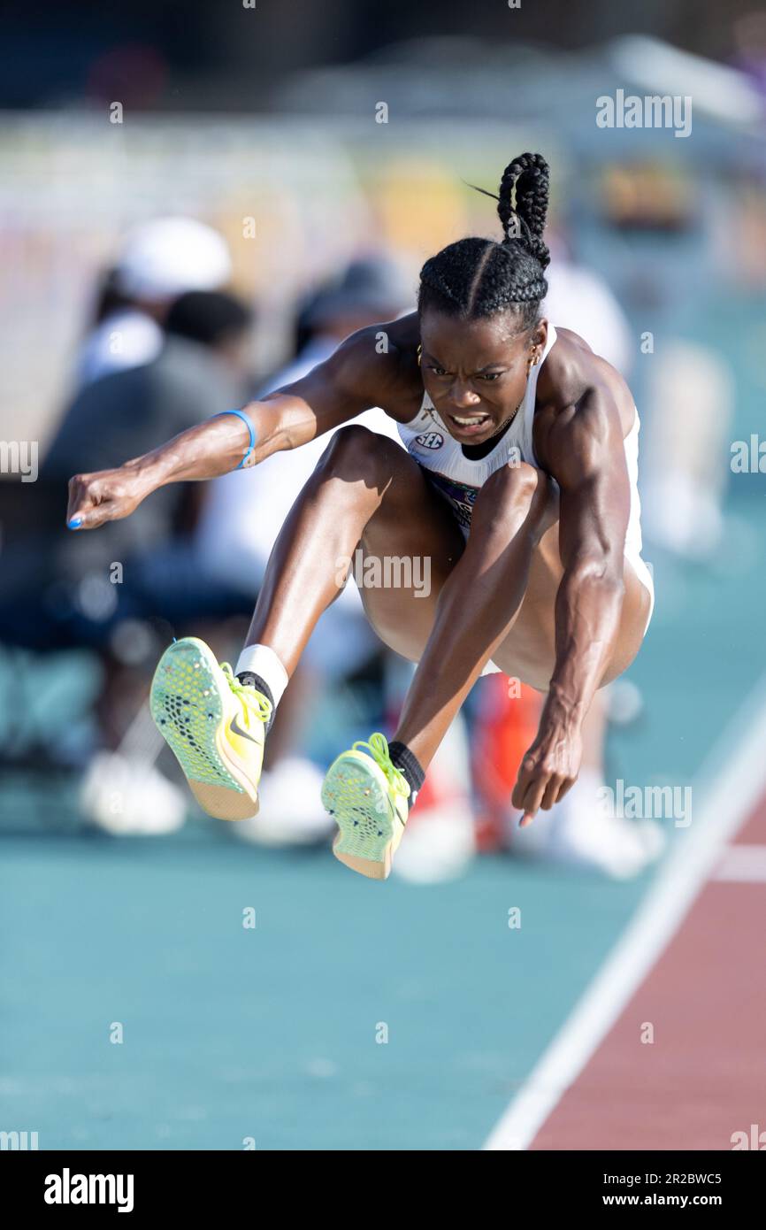 Florida jumper Jasmine Moore wins the triple jump during the 2023 ...