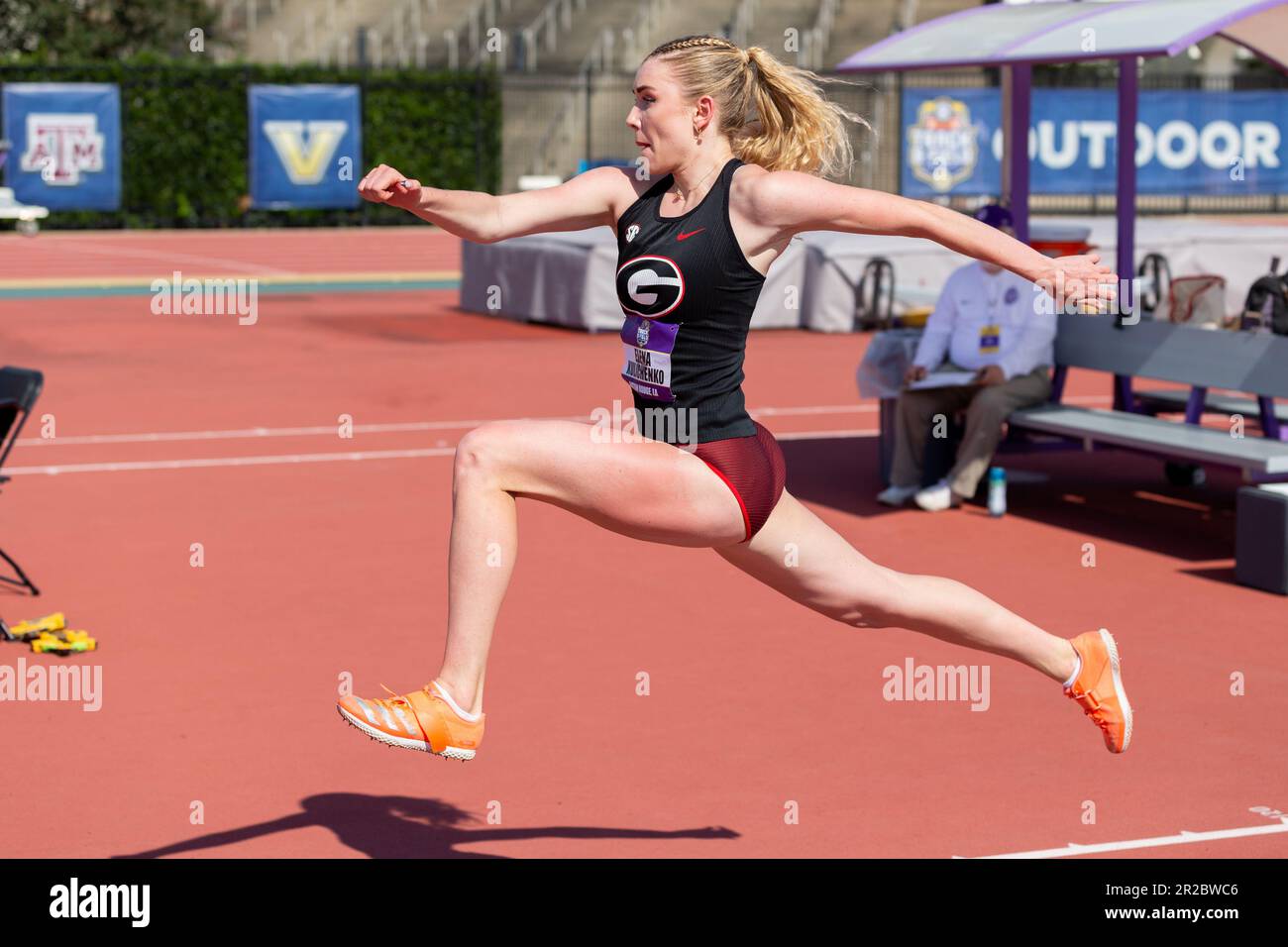 Georgia high jumper Elena Kulichenko approaches the bar during the 2023 ...