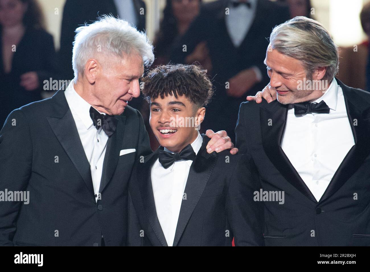 Cannes, France. 18th May, 2023. Harrison Ford, Ethann Isidore and Mads ...