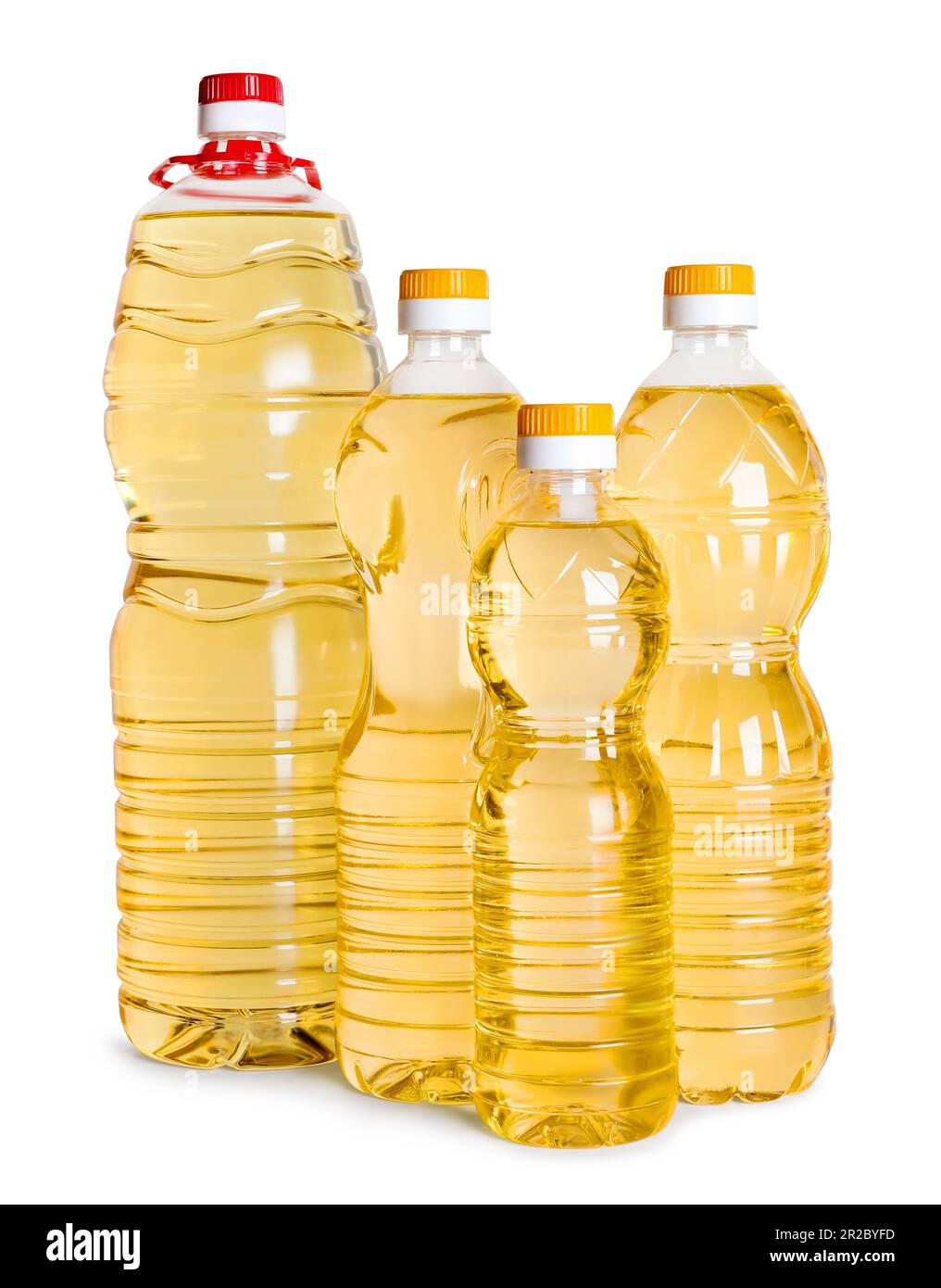Bottles of cooking oil on white background Stock Photo - Alamy