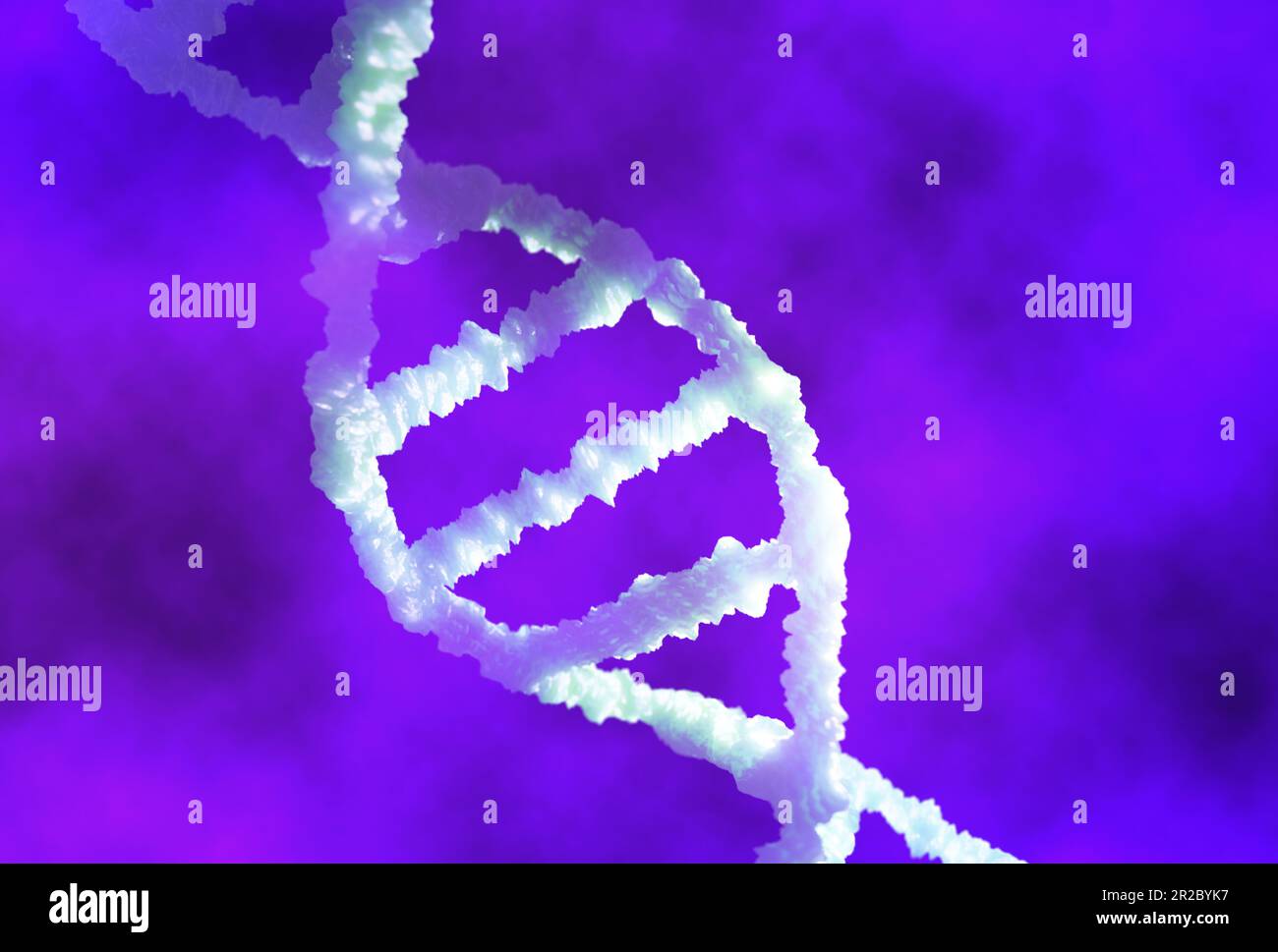 Structure of DNA on purple background. Illustration Stock Photo - Alamy
