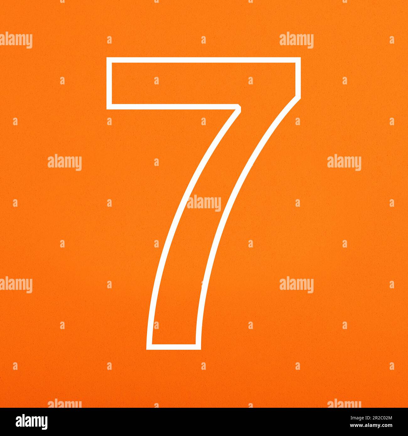 number 7 written in white on orange foamy background Stock Photo - Alamy