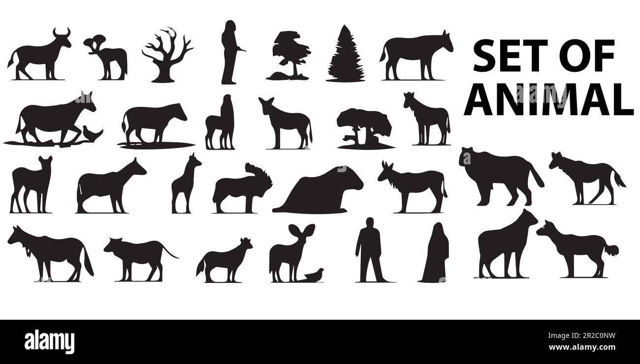 Silhouette vector of animal hi-res stock photography and images - Alamy