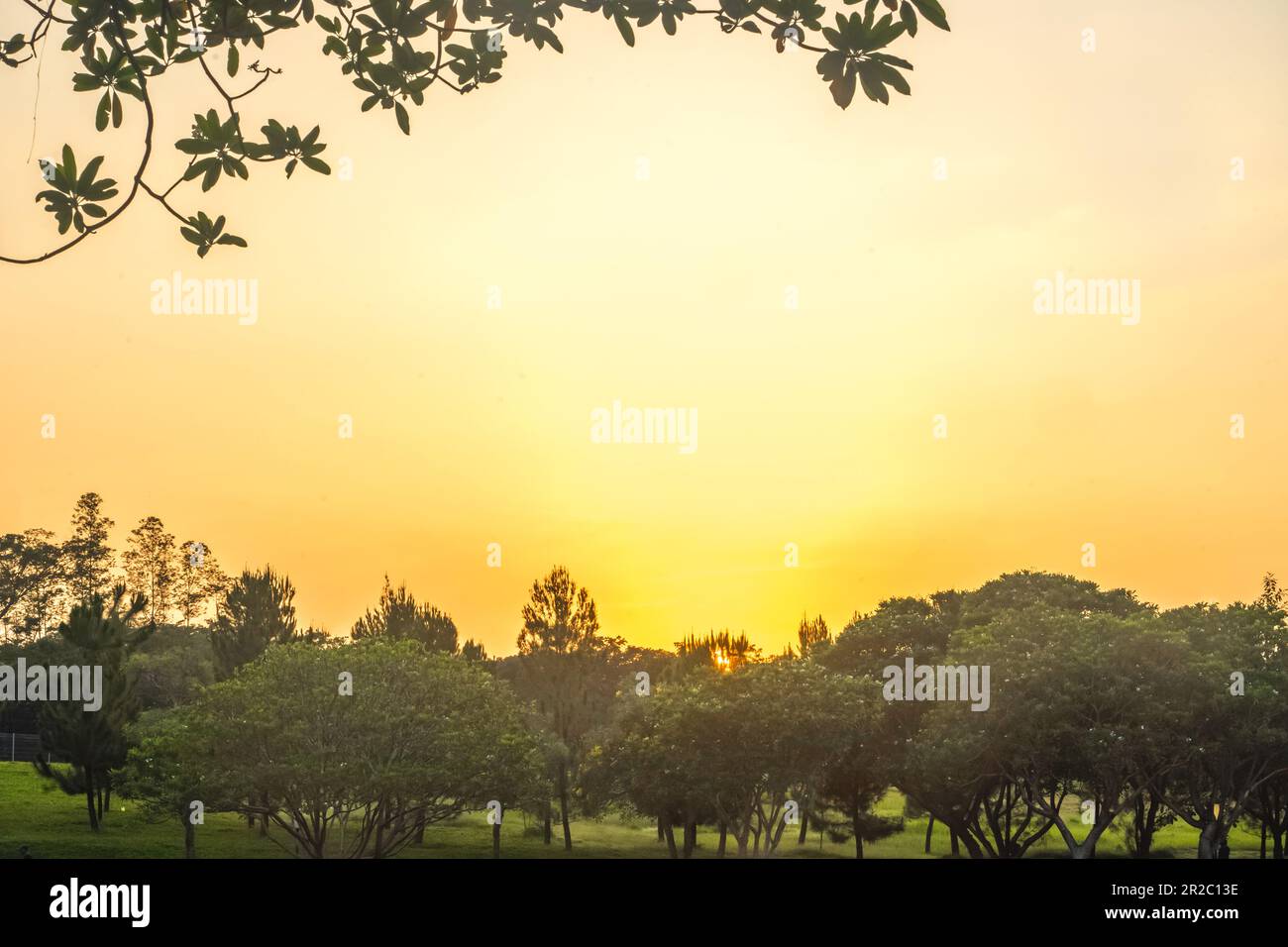 Beautiful sunrise at bsb lake located in Mijen, Semarang, Indonesia ...