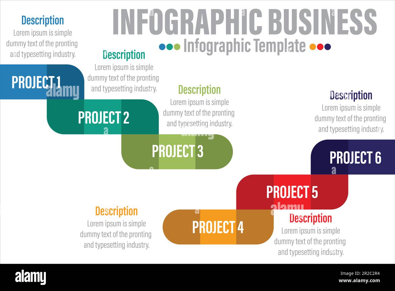 6 Step Infographic design template with six place for your data. Vector ...