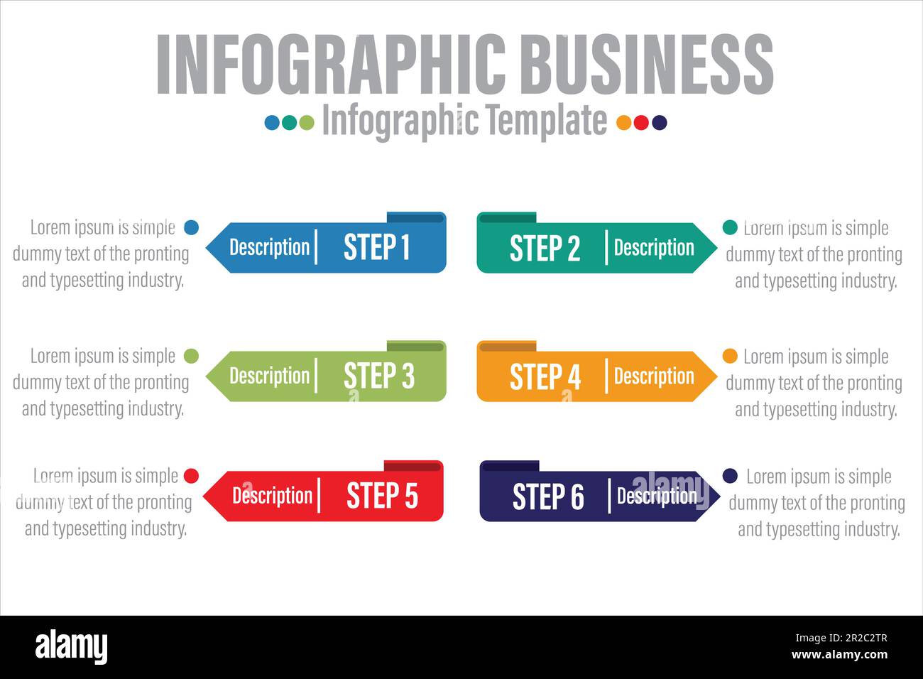 infographic business concept for slide presentation with 6 point 6 step ...