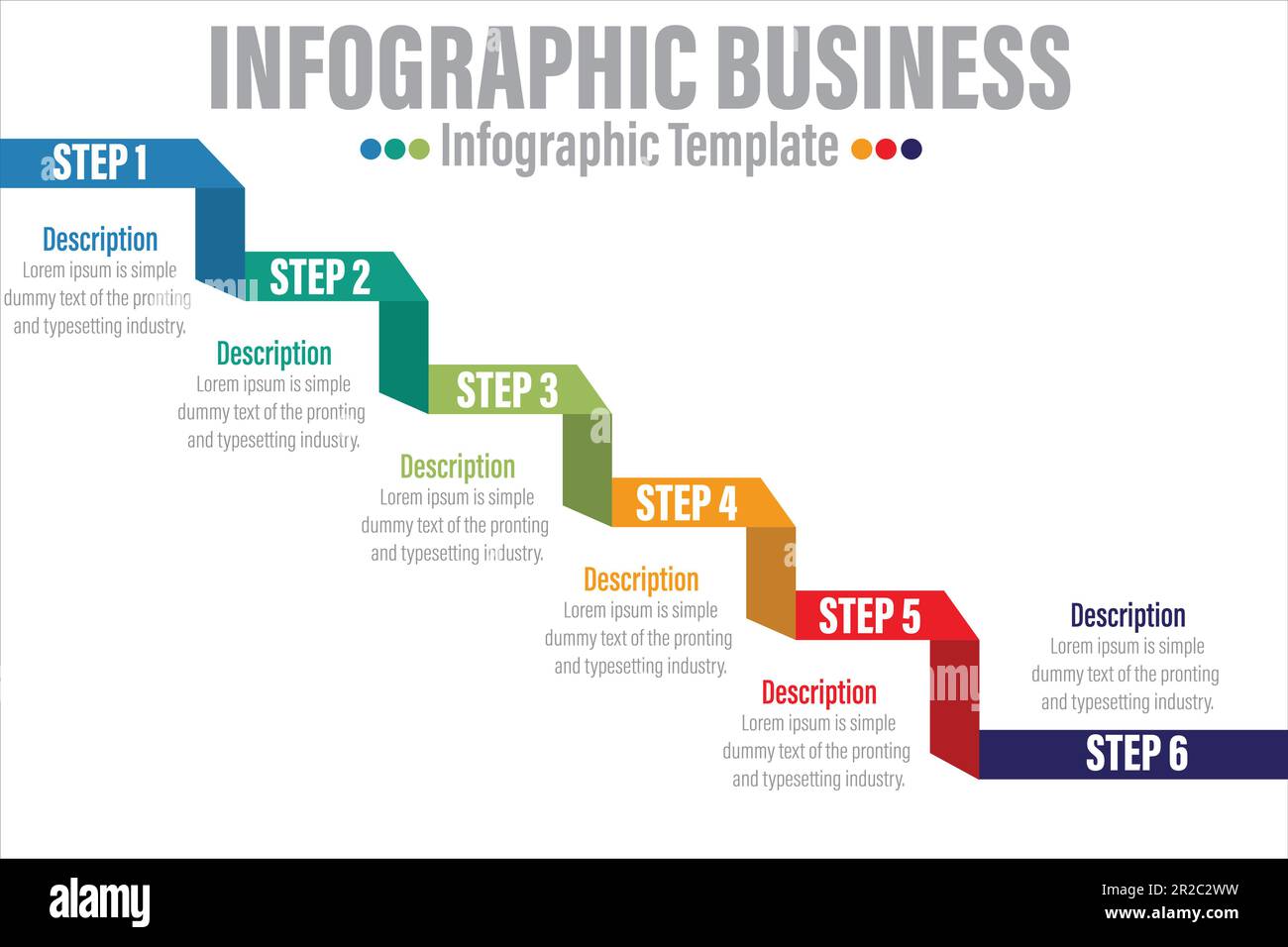 Infographic design template with 6 Step or six option for Presentation ...