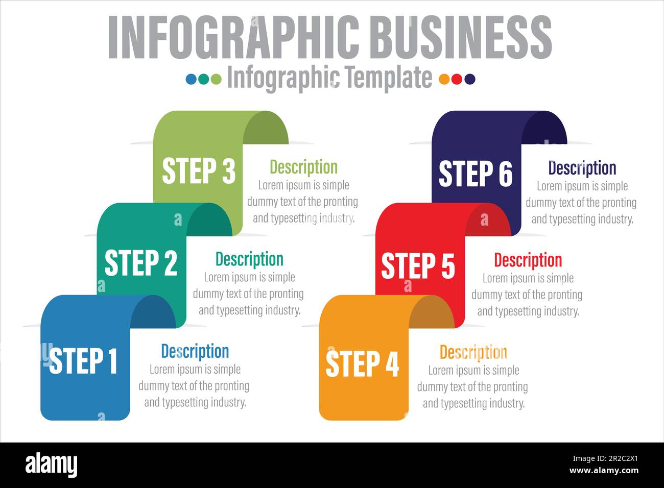 6 stairs or six option of steps, infographic element template, layout ...