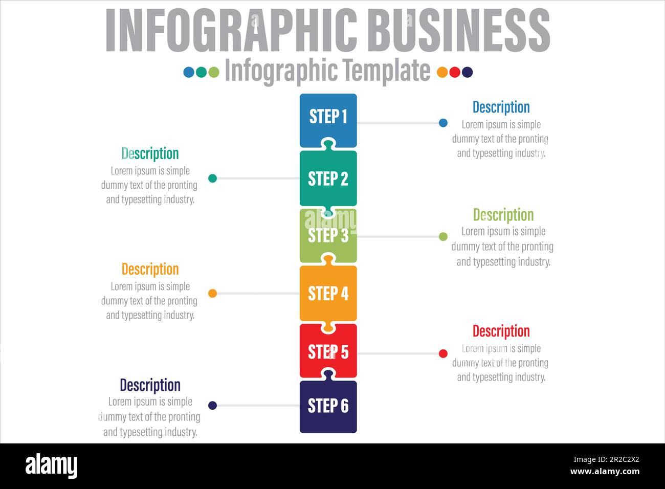 6 Step and Six 6 Options Jigsaw puzzle Planner, Creative Timeline ...