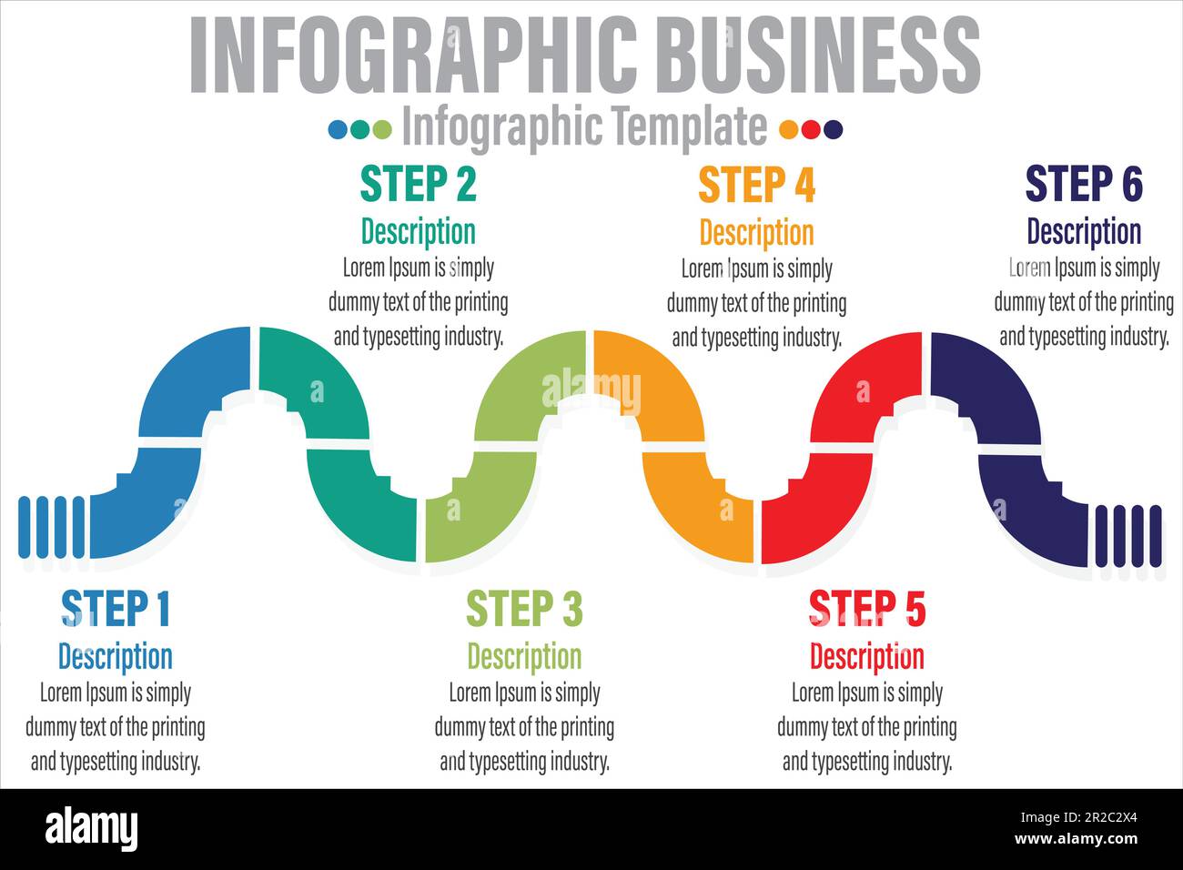 Infographic design template with numbers 6 Steps or Six 6 option for ...