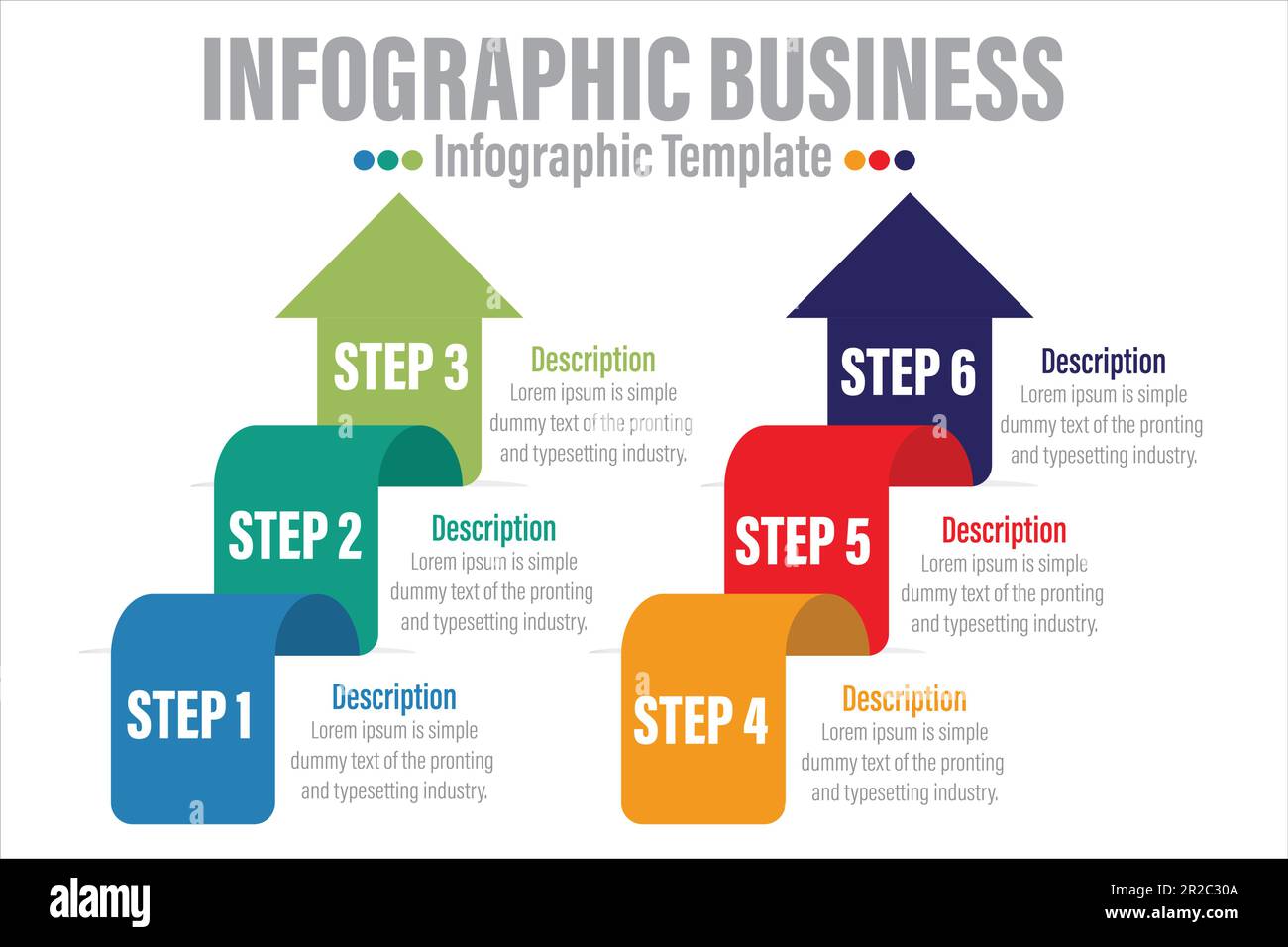 6 stairs or six option of steps, infographic element template, layout ...