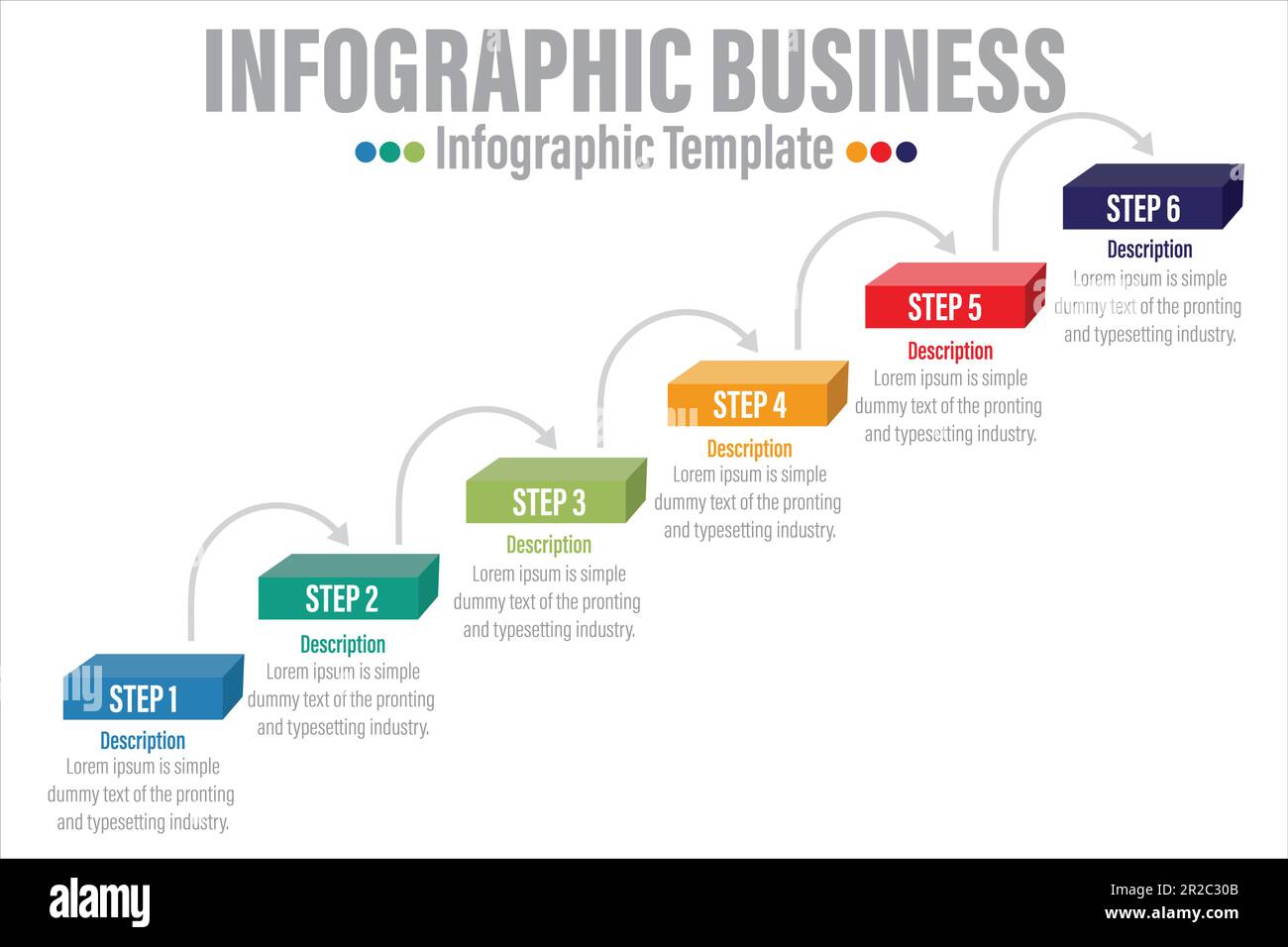 Business vector infographic with 6 steps,six options, parts or ...