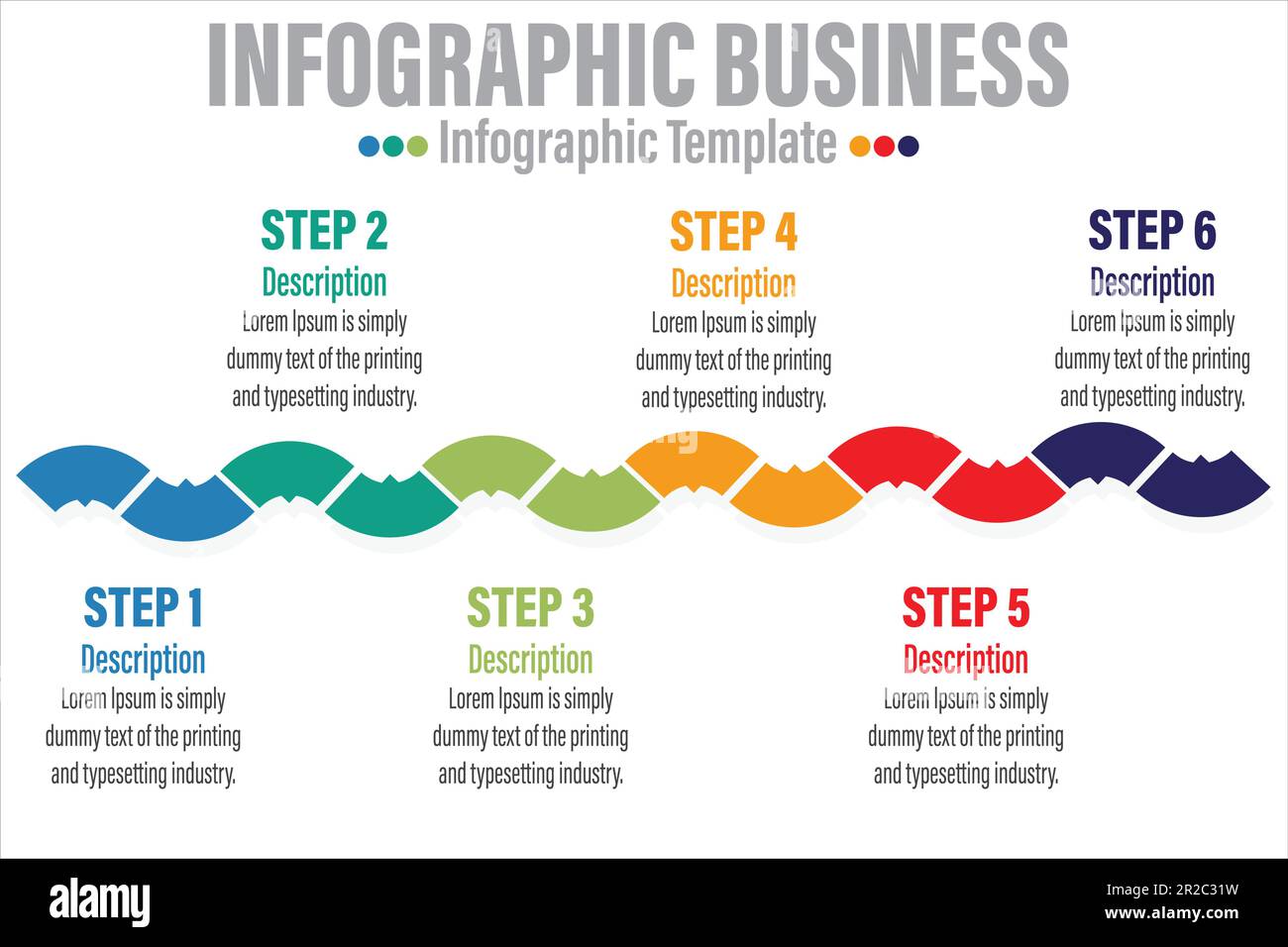 Infographic template with numbers 6 Step or Six 6 option can be used ...