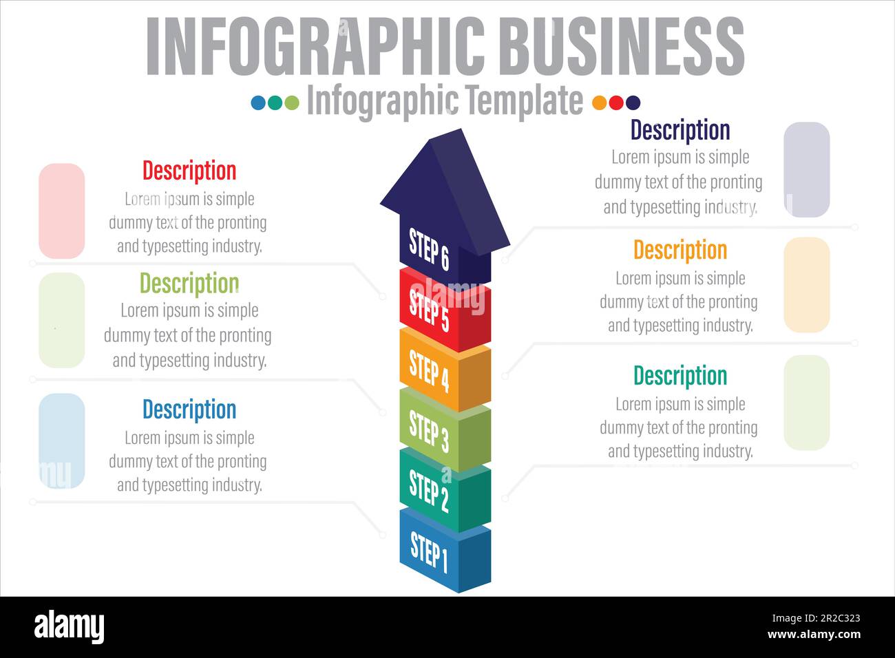 Infographic design template. Creative concept Arrows with 6 steps and ...