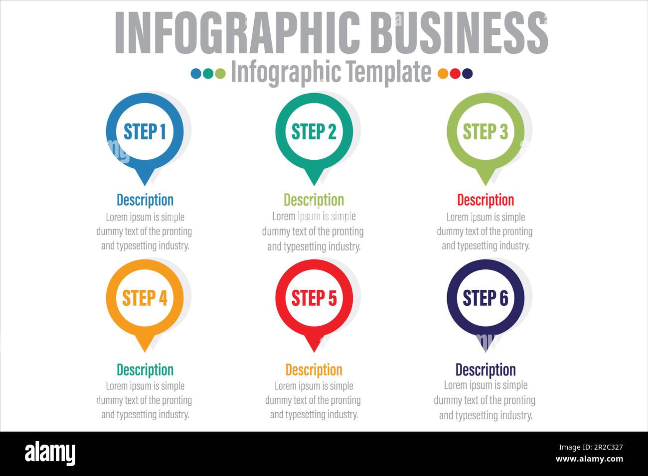 Vector infographics or timeline Six circles cards connected by arrows ...
